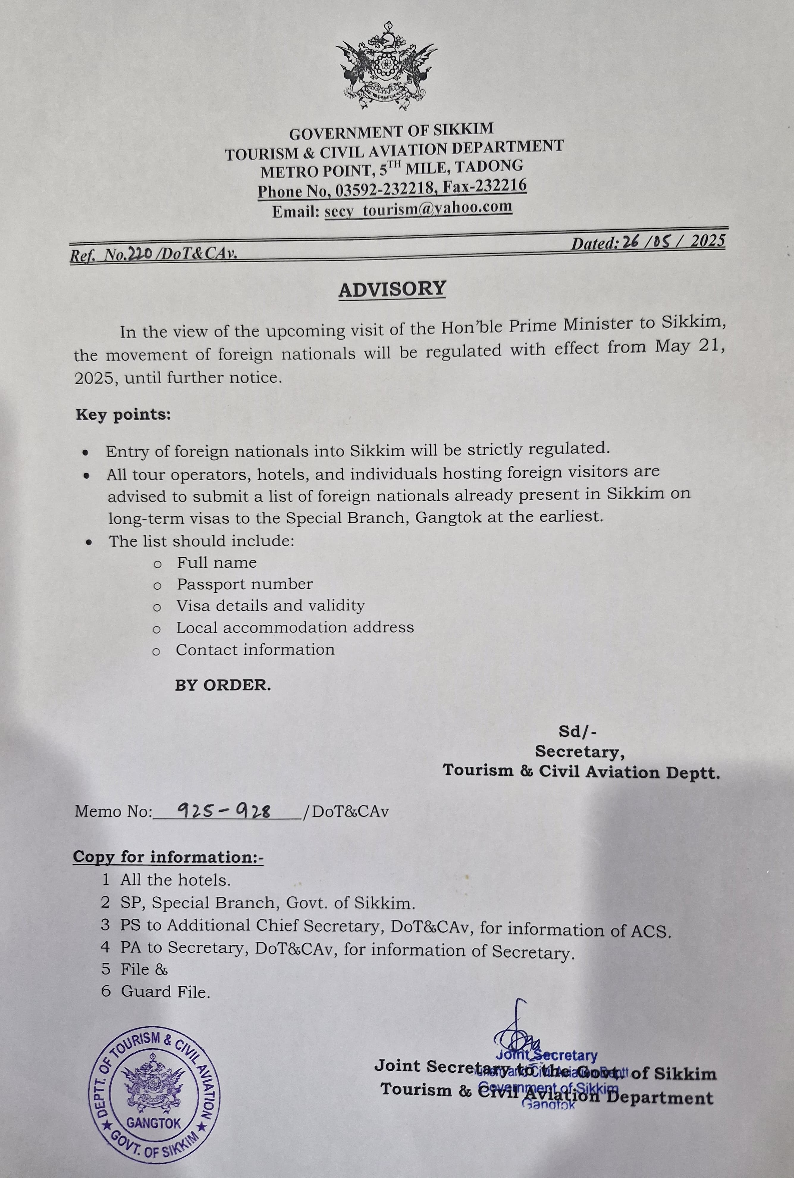 Welcome to Sikkim Tourism - Official Website of Department of Tourism ...